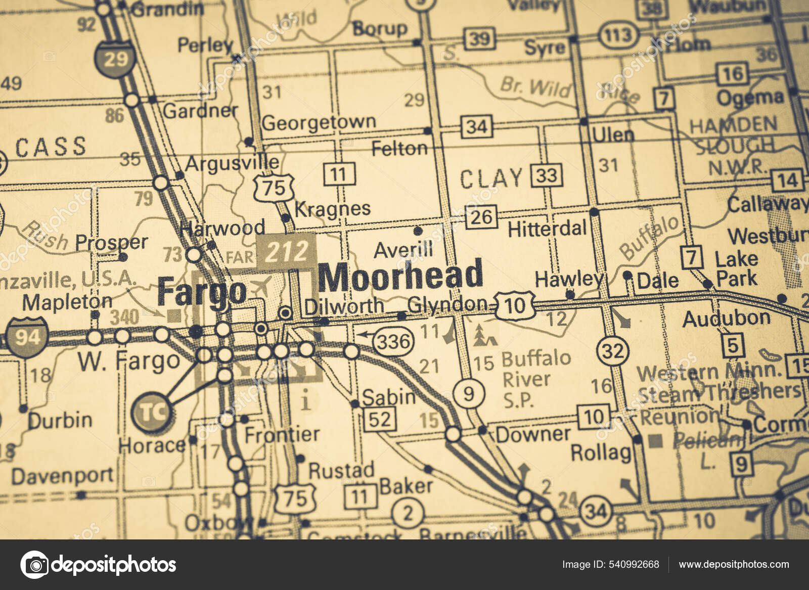 Moorhead Usa Map Stock Photo by ©aallm 540992668