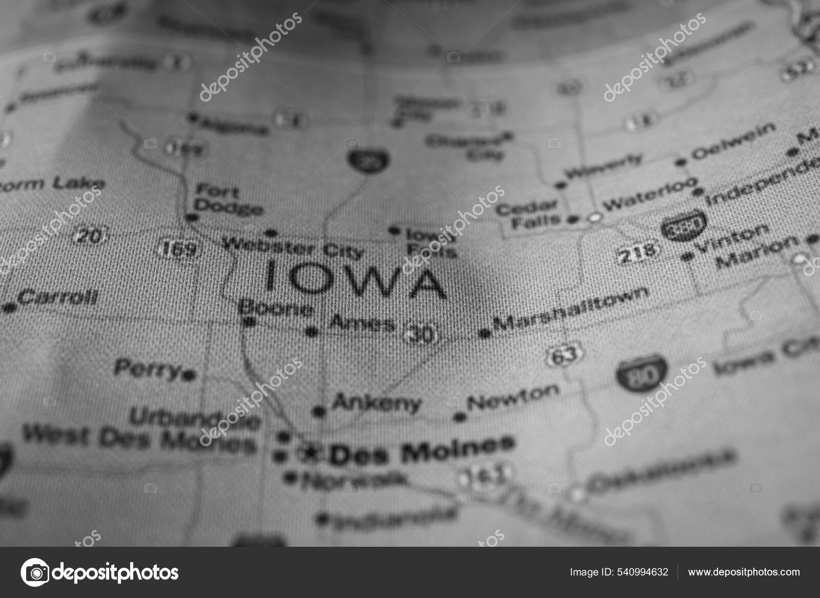 Iowa State Map Stock Photo by ©aallm 540994632