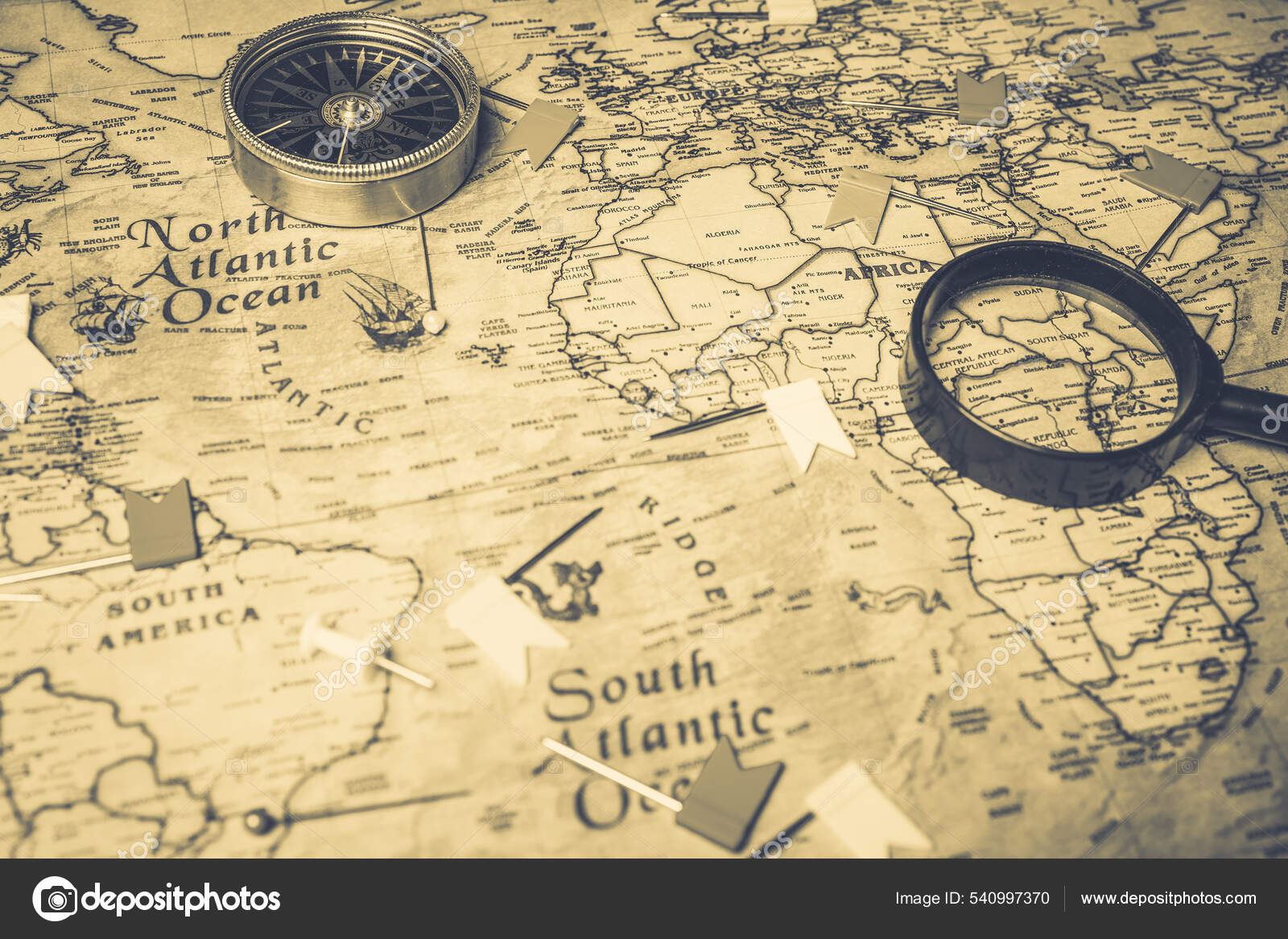 Old Vintage Retro Map World Stock Photo by ©aallm 540997370