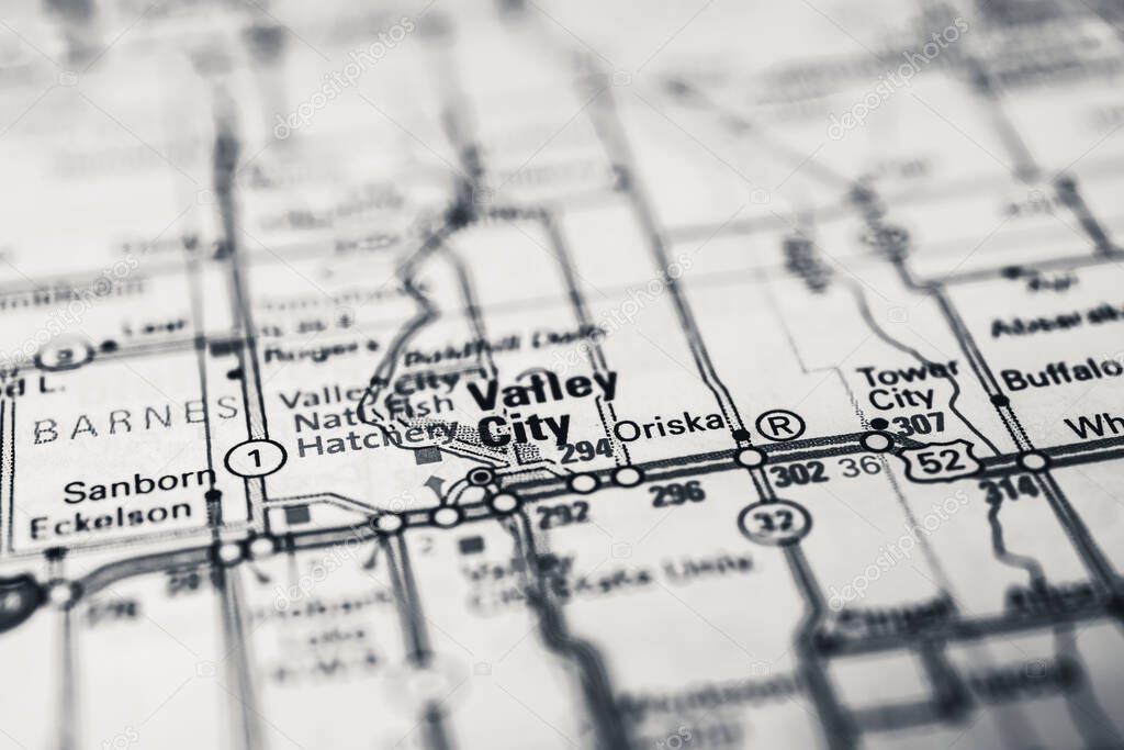 Valley City en el mapa de Estados Unidos 2023