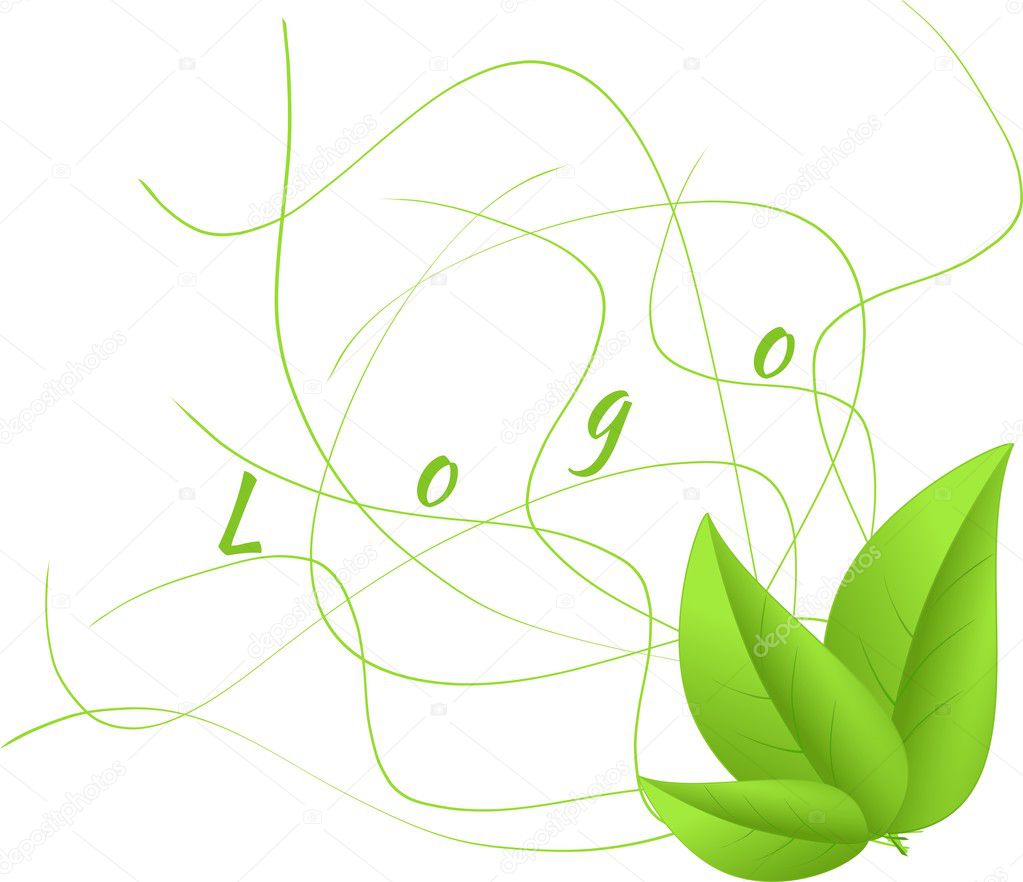 Logotipos de la marca hechos de hojas y curvas — Foto de stock ...