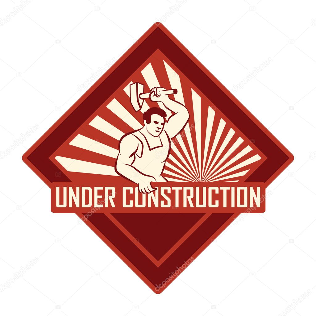 Vintage under construction sign — Stock Vector © Micicj #31493821
