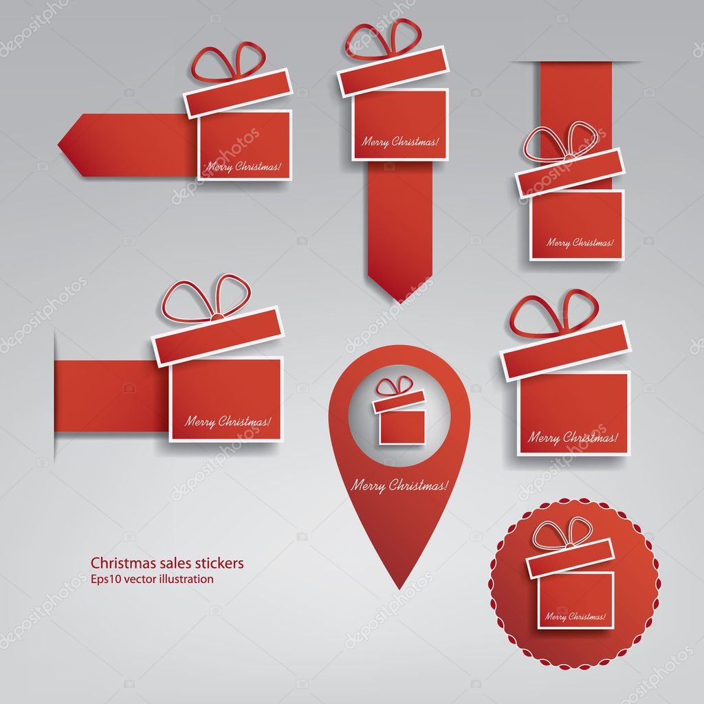 Christmas sale sticker shapes — Stock Vector © Micicj #36853229