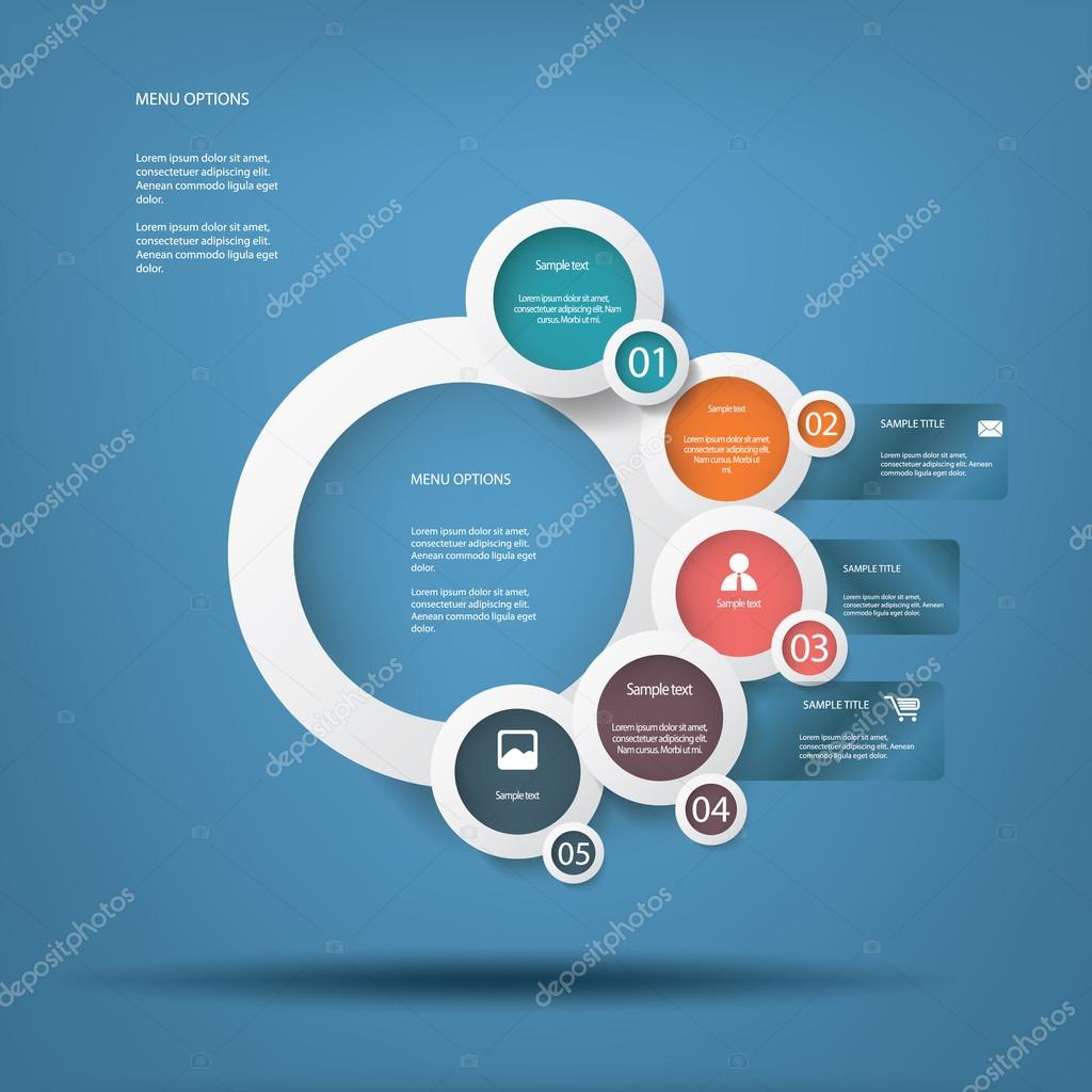 Round white infographic elements — Stock Vector © Micicj #50298605