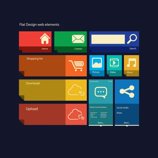 Graphic user interface vector illustration with various icons in modern ...