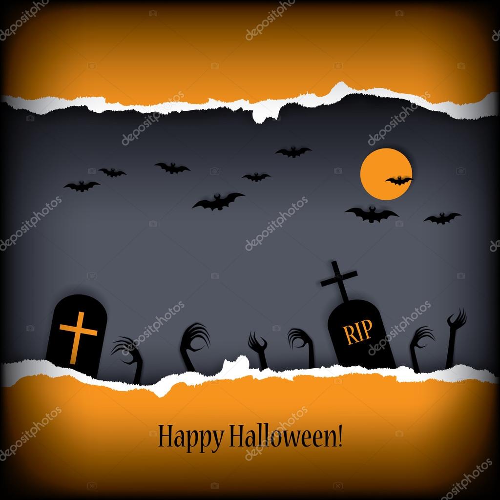 Ilustraci n vectorial de tarjetas postales de Halloween con tema aterrador y espacio para texto 2024