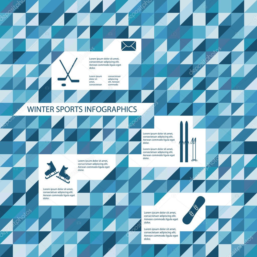 Winter sports and activities infographics template Stock Vector Image ...