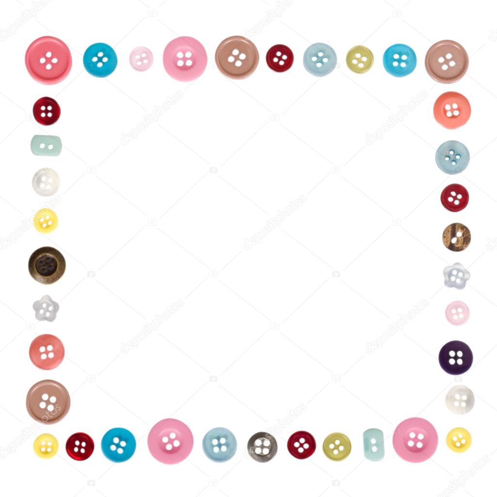 Button picture frame ideas | Border created by assorted buttons — Stock ...