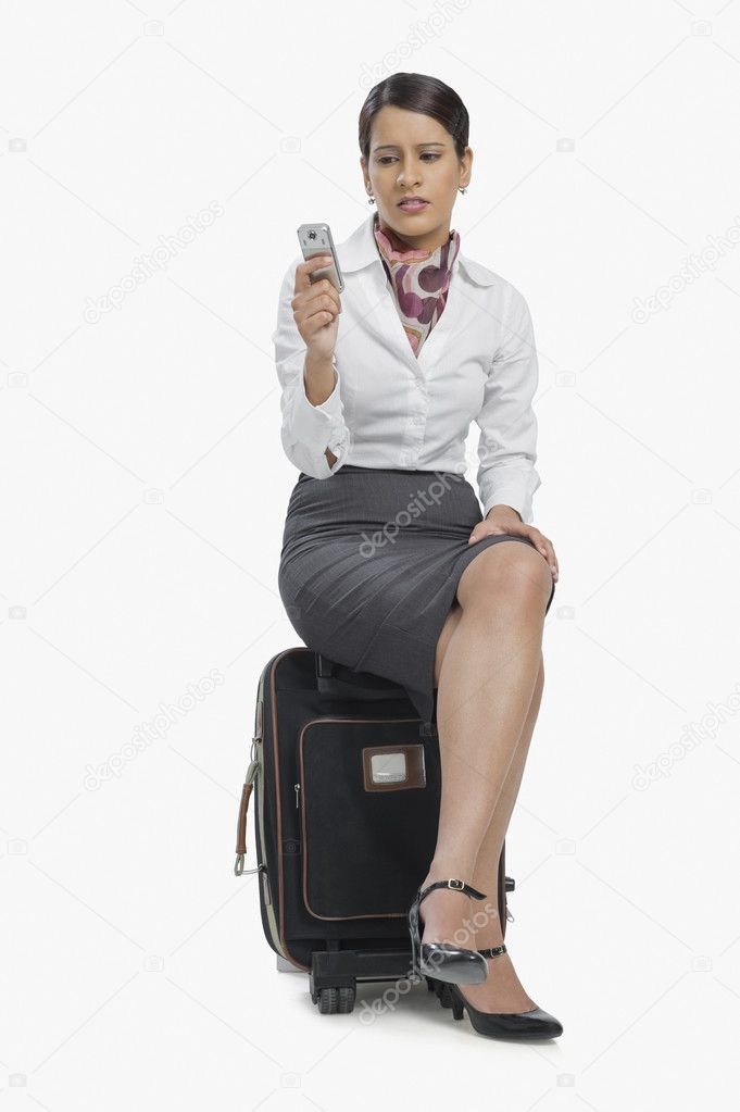 Air hostess text messaging — Stock Photo © imagedb_seller #33032287