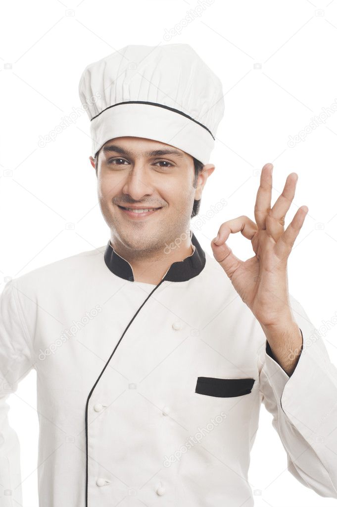 Male chef showing ok sign — Stock Photo © imagedb_seller #33260171