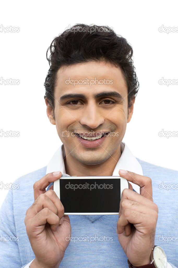 Man showing a mobile phone Stock Photo by ©imagedb_seller 33275195