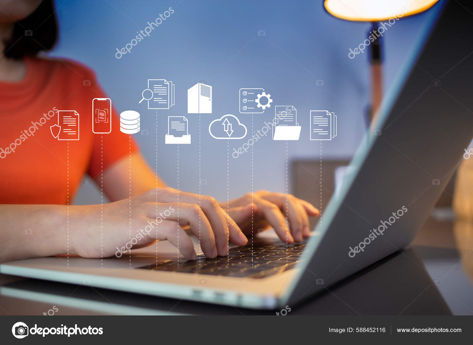 Document Management System Dms Online Document Database Automated Processes Manage Stock Photo ...
