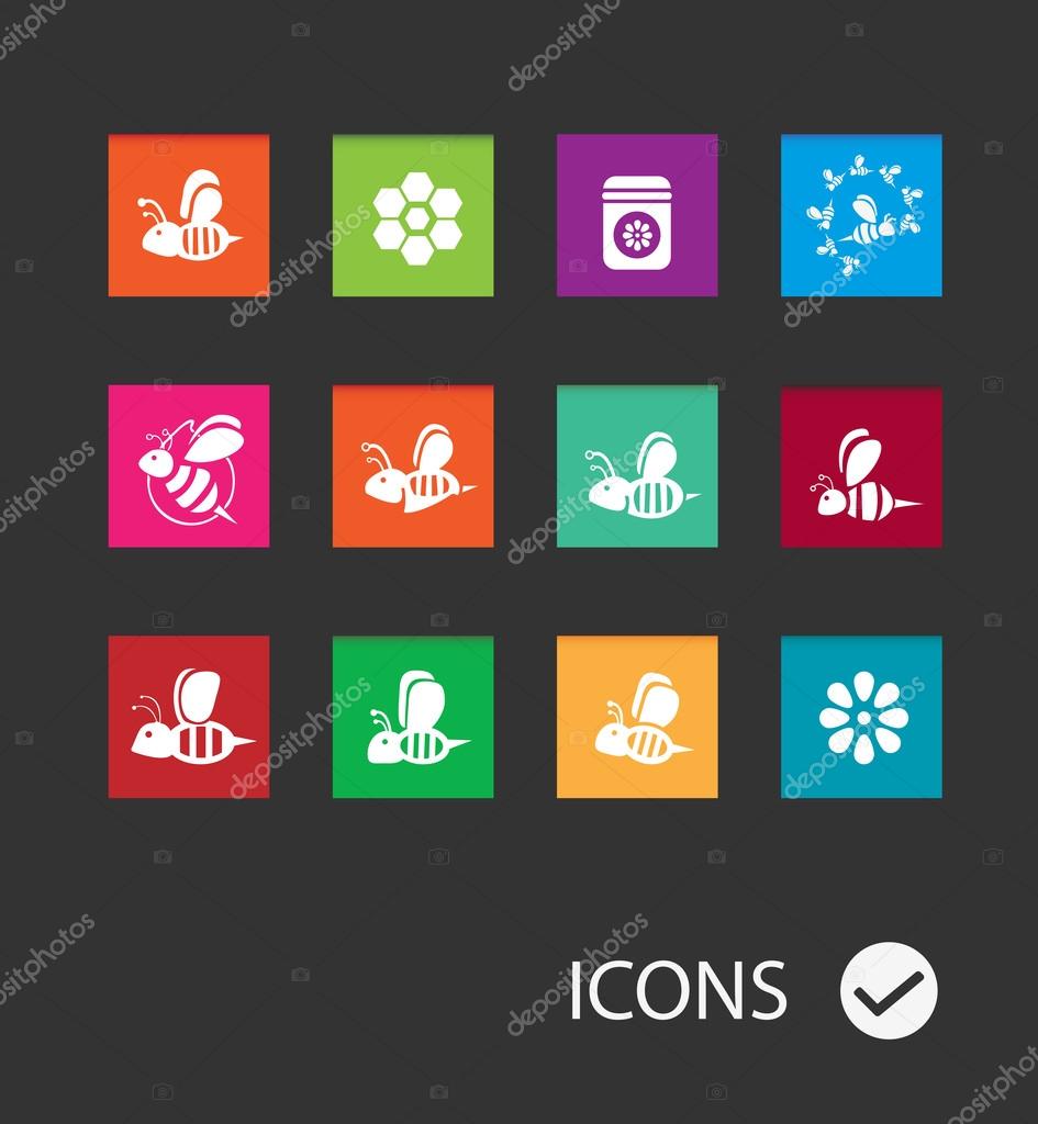 Vector illustration of bee icons Stock Vector by ©Sky-Designs 37864223
