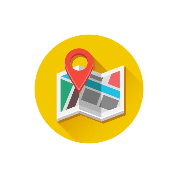 Vector Map with Label Icon, Flat colored location icon Stock Vector ...
