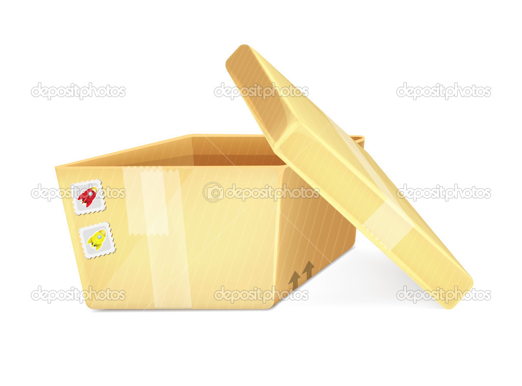 Vector caja abierta de dibujos animados 2022