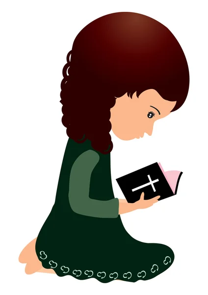 Clipart: bible reading | Reading Bible — Stock Vector © lenmdp #2432309