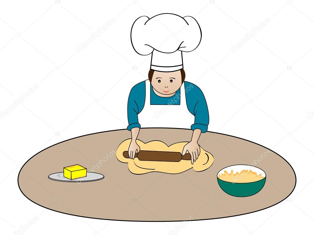 Baker haciendo masa Stock Vector by ©gracel1221 41839649