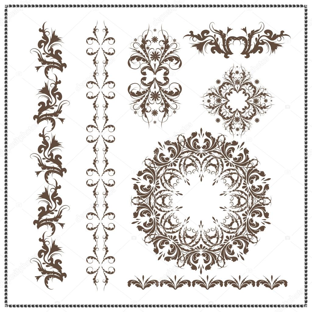 Beautiful calligraphic patterns — Stock Vector © nemetse #34237303