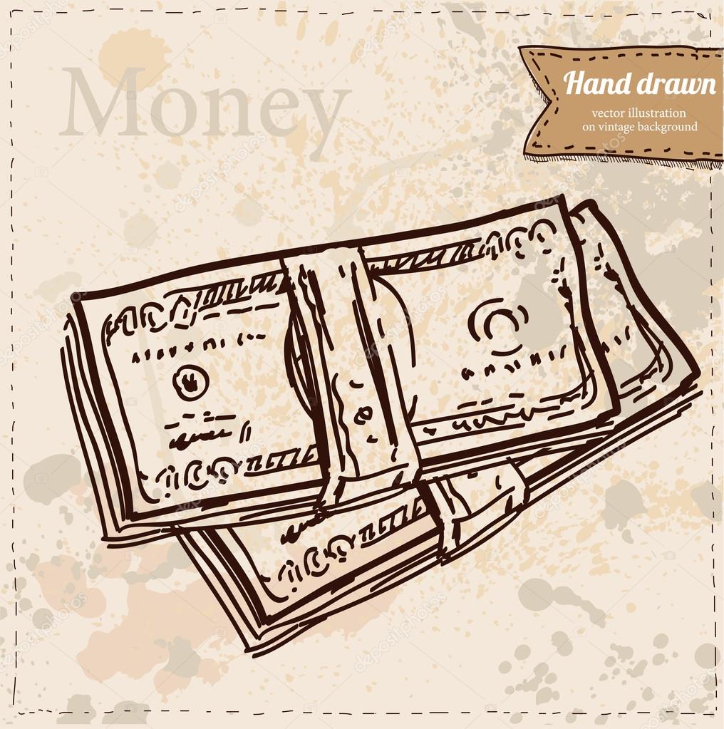 Banknotes vector illustration hand drawn Stock Vector Image by ...