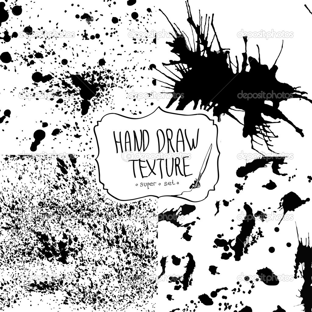 Vector set of different grunge textures, collection of old vintage ...