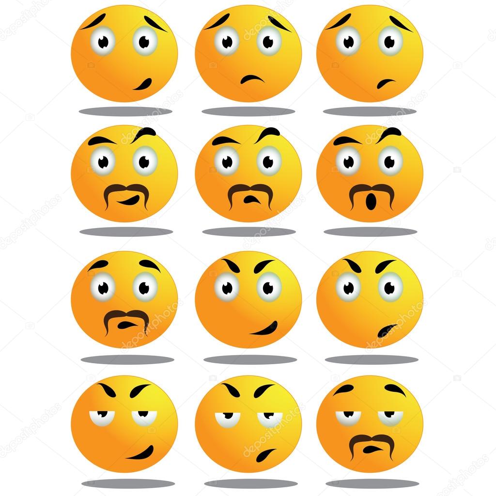 Set of expressive emoticons Stock Vector Image by ©ElemenTxDD #39978015