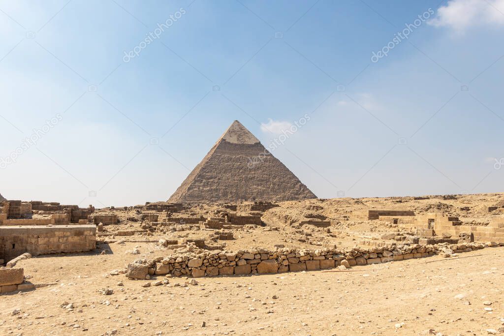 Pyramid Khafre Chephren Second Tallest Ancient Egyptian Pyramids Giza ...