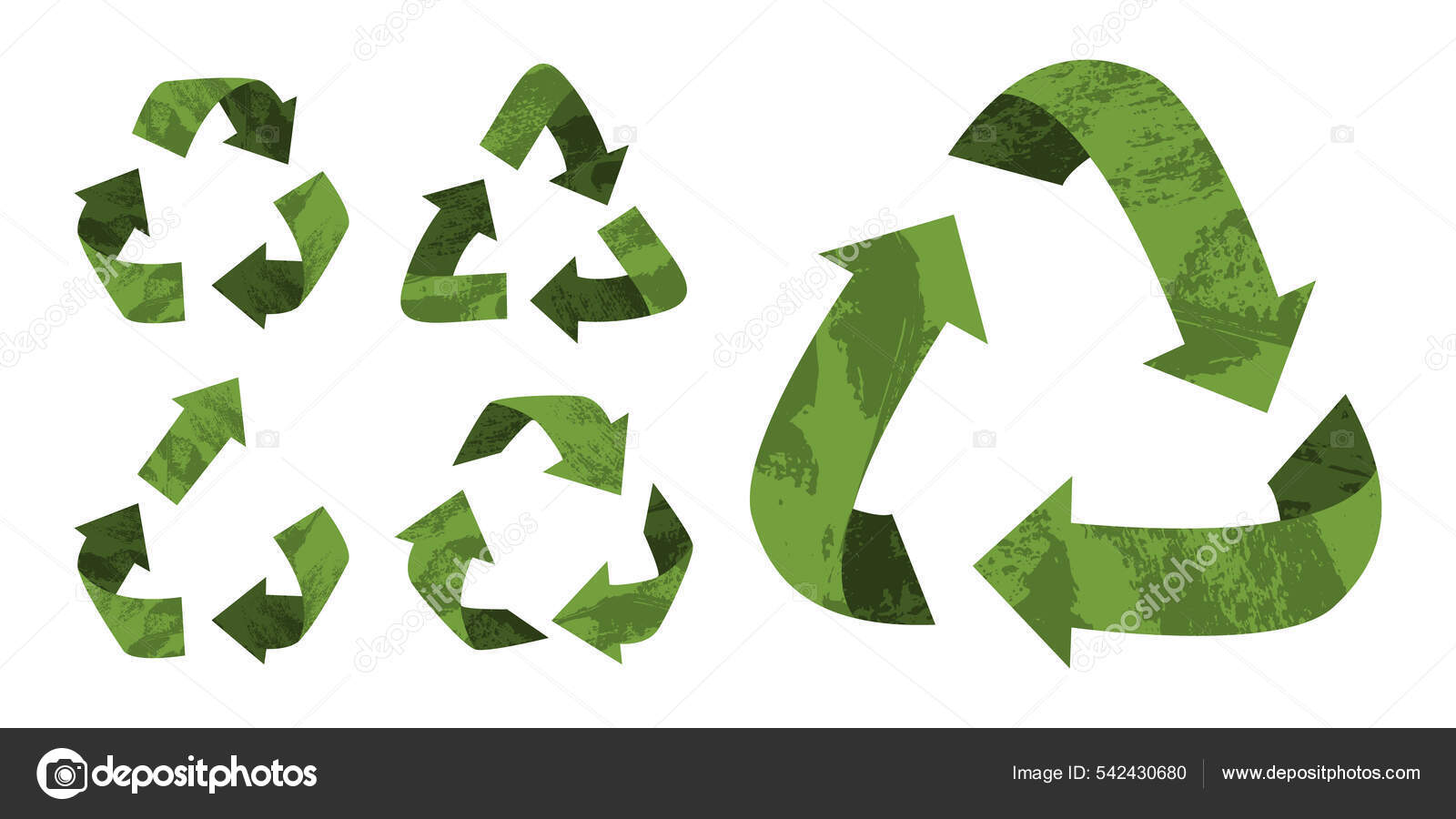 Signos Reciclaje Vectores Iconos Aislados Sobre Fondo Blanco Símbolos ...