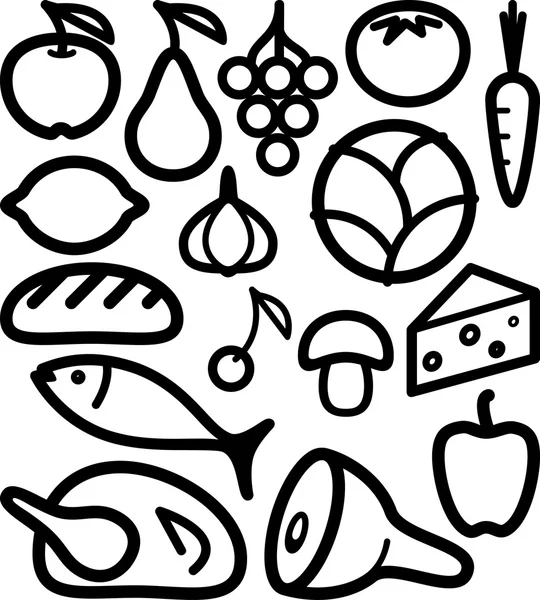 Healthy Food Clip Art Black And White