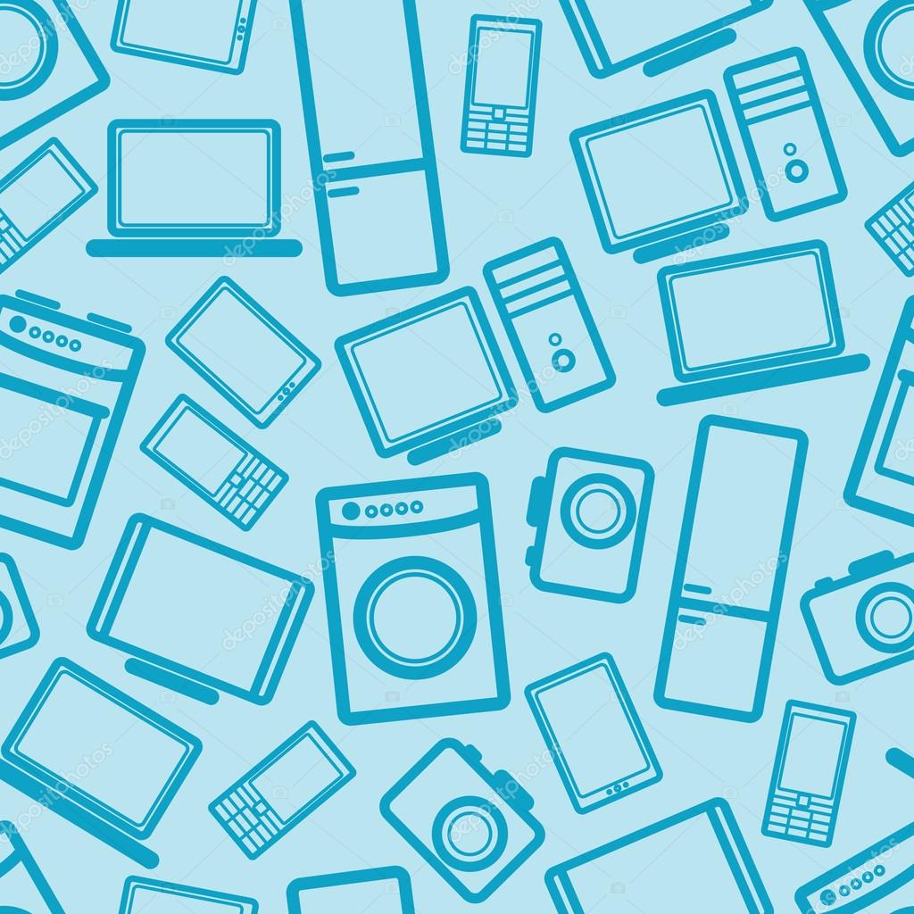 fondo transparente con dispositivos electrónicos — Foto de stock ...