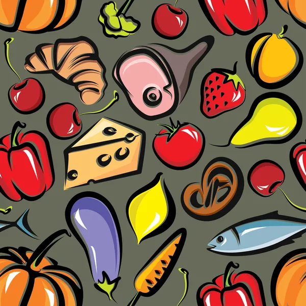 Food seamless background Stock Vectors, Royalty Free Food seamless ...