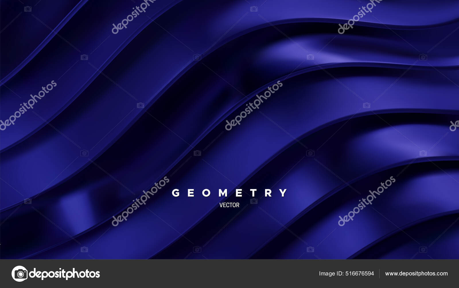 Wavy ribbons. Minimalist indigo background Stock Vector Image by ...