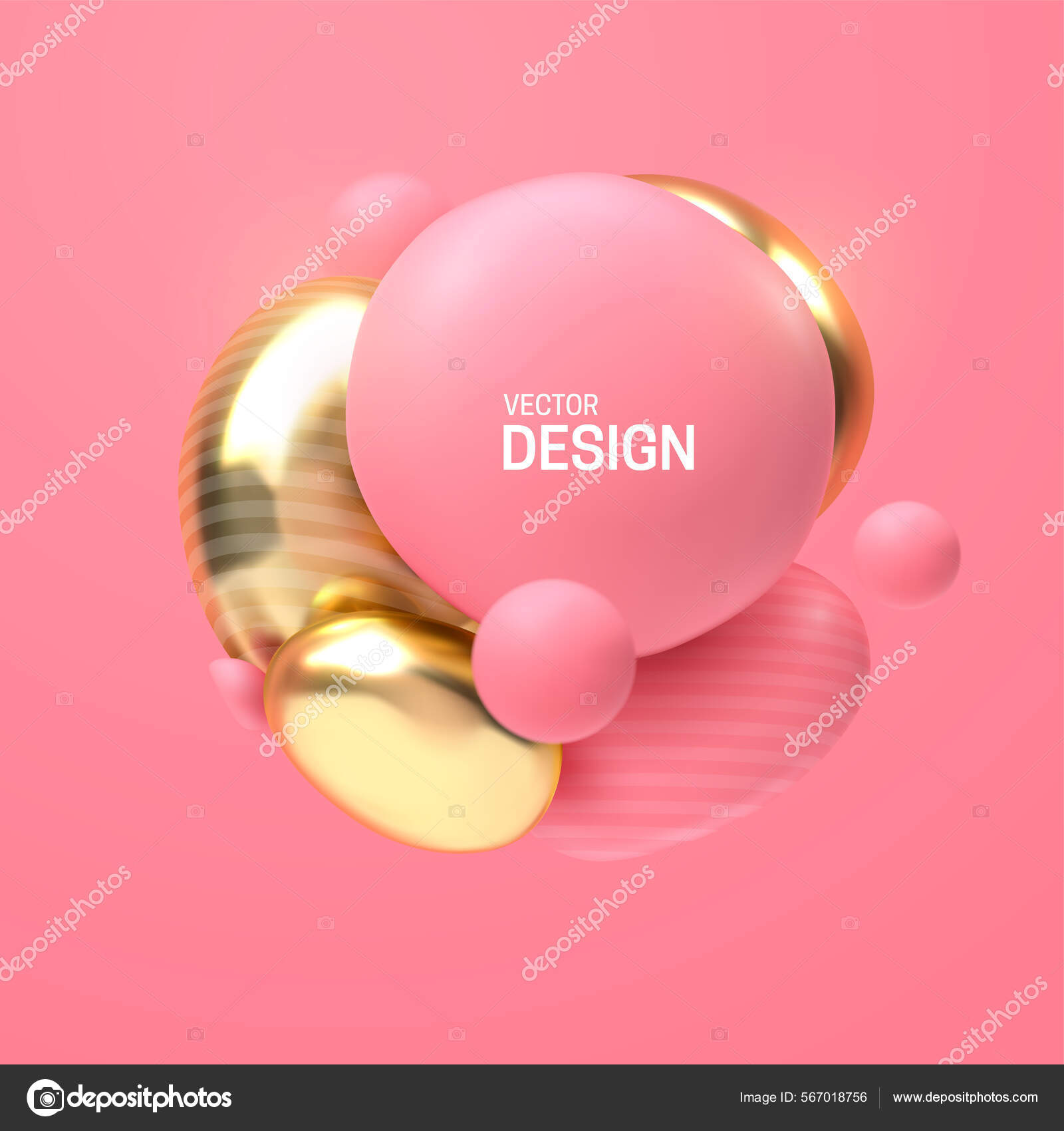 Abstract Composition Soft Body Cluster Colorful Glossy Bubbles Vector ...