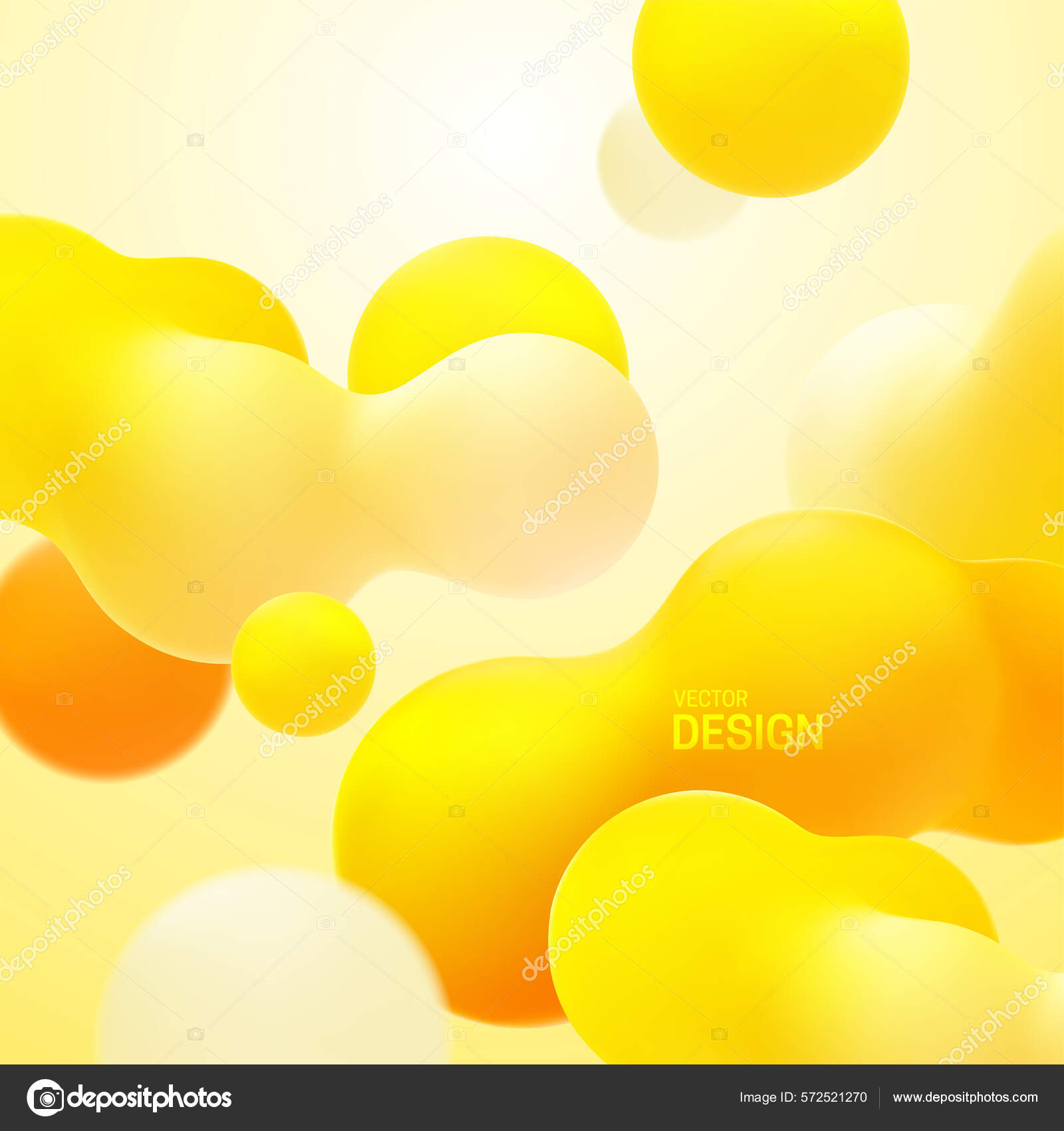 Gradient Background Yellow Morphing Shapes Metaball Spheres Morphing Colorful Blobs Stock Vector ...