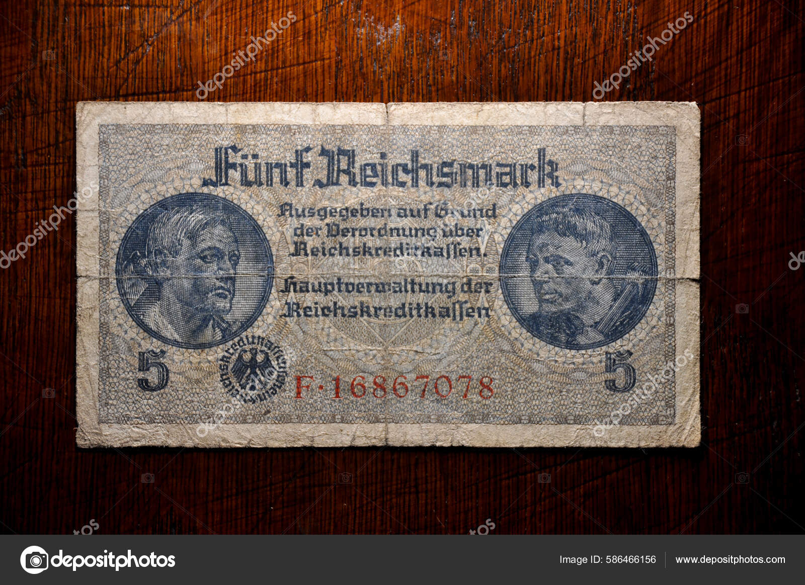 Reichsmark Banknote Germany Reign Adolf Hitler — Foto de stock ...