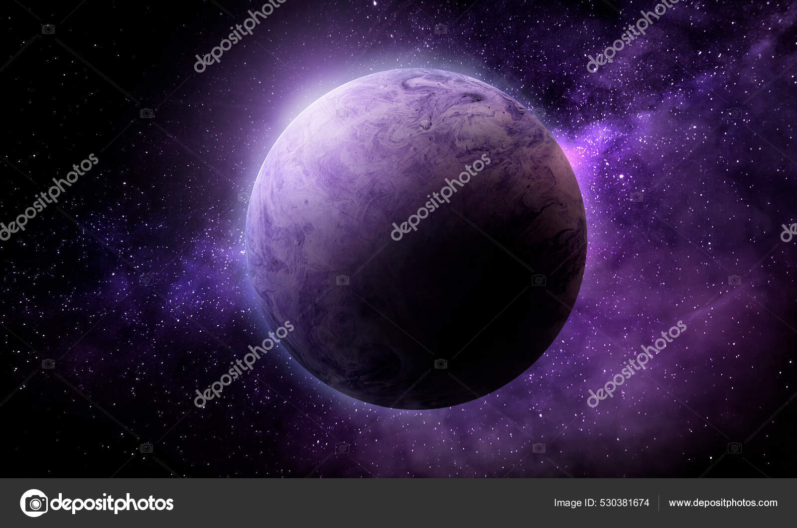 Moon Space Purple Colors Abstract Space Illustration Image Background ...