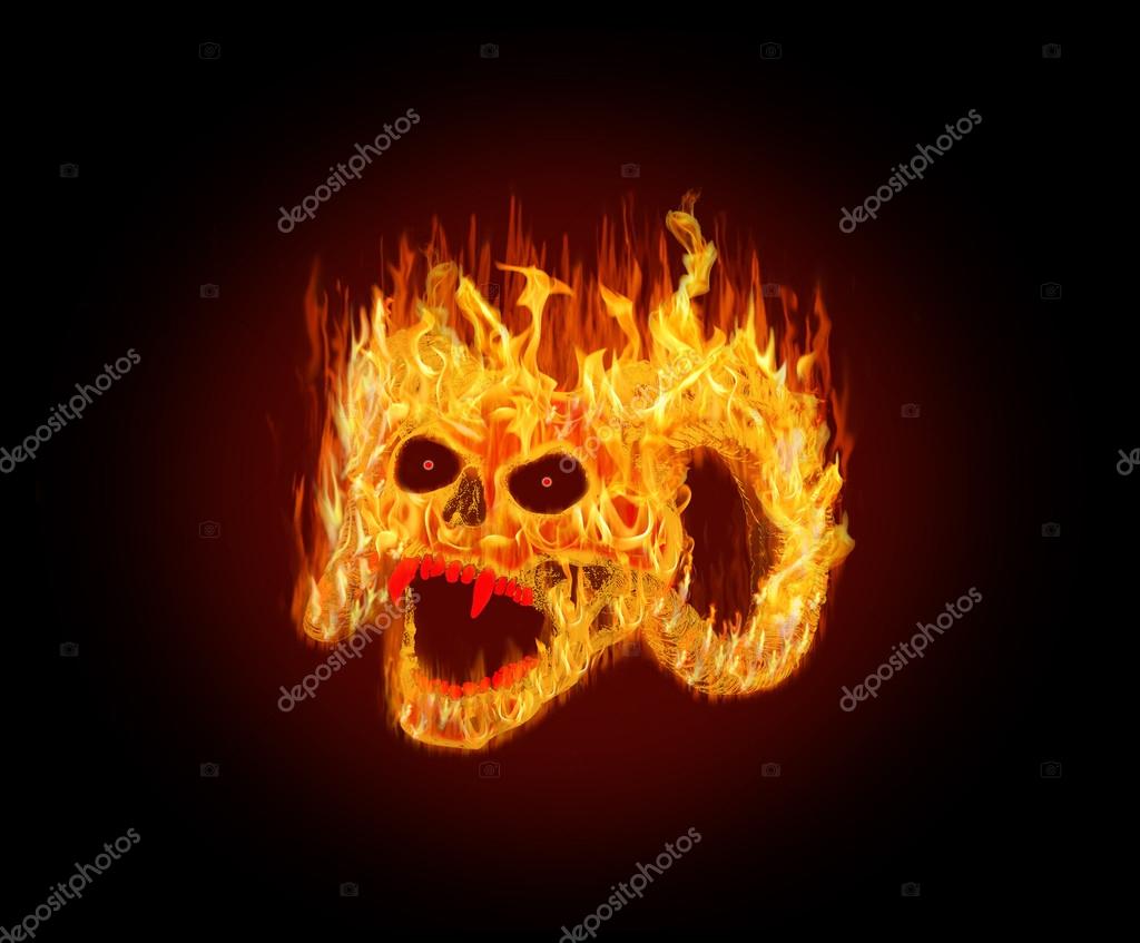 Flaming Skull Stock Photo by ©SinJin 37350649
