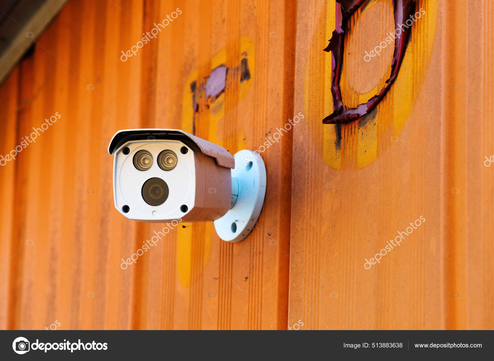 Old Fake Cctv Camera Surveillance Mounted Wall Stock Illustration by ...