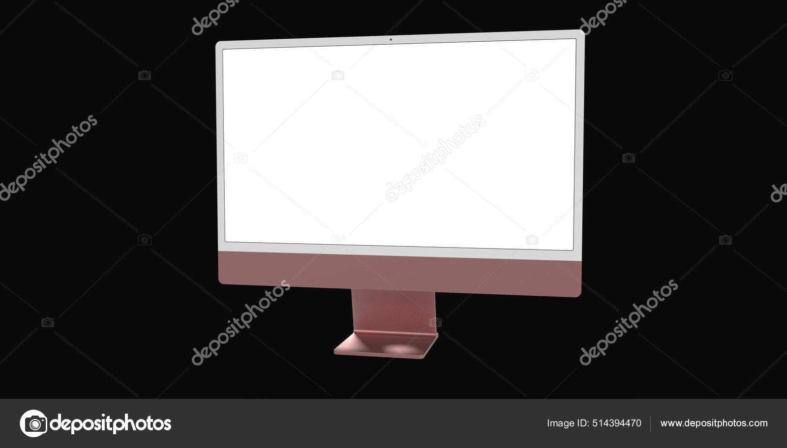 Modern Computer Monitor Mockup Copyspace Screen Isolated Black ...