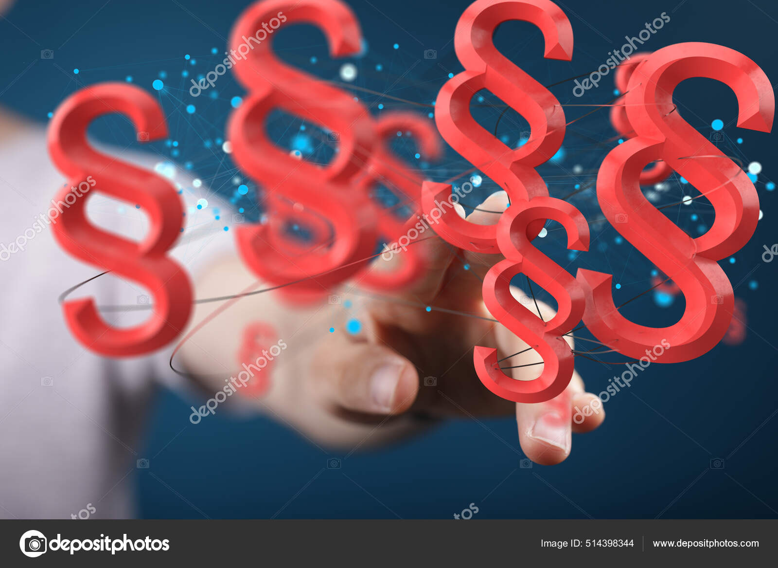 Rendering Red Symbols Law Justice Floating Air Paragraph Section Sign ...