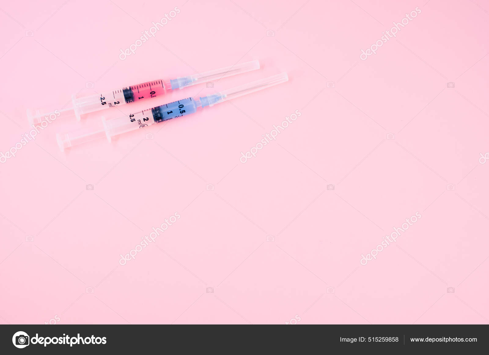 Isolated Injection Syringe Pink Background Text Space Stock Photo by ...