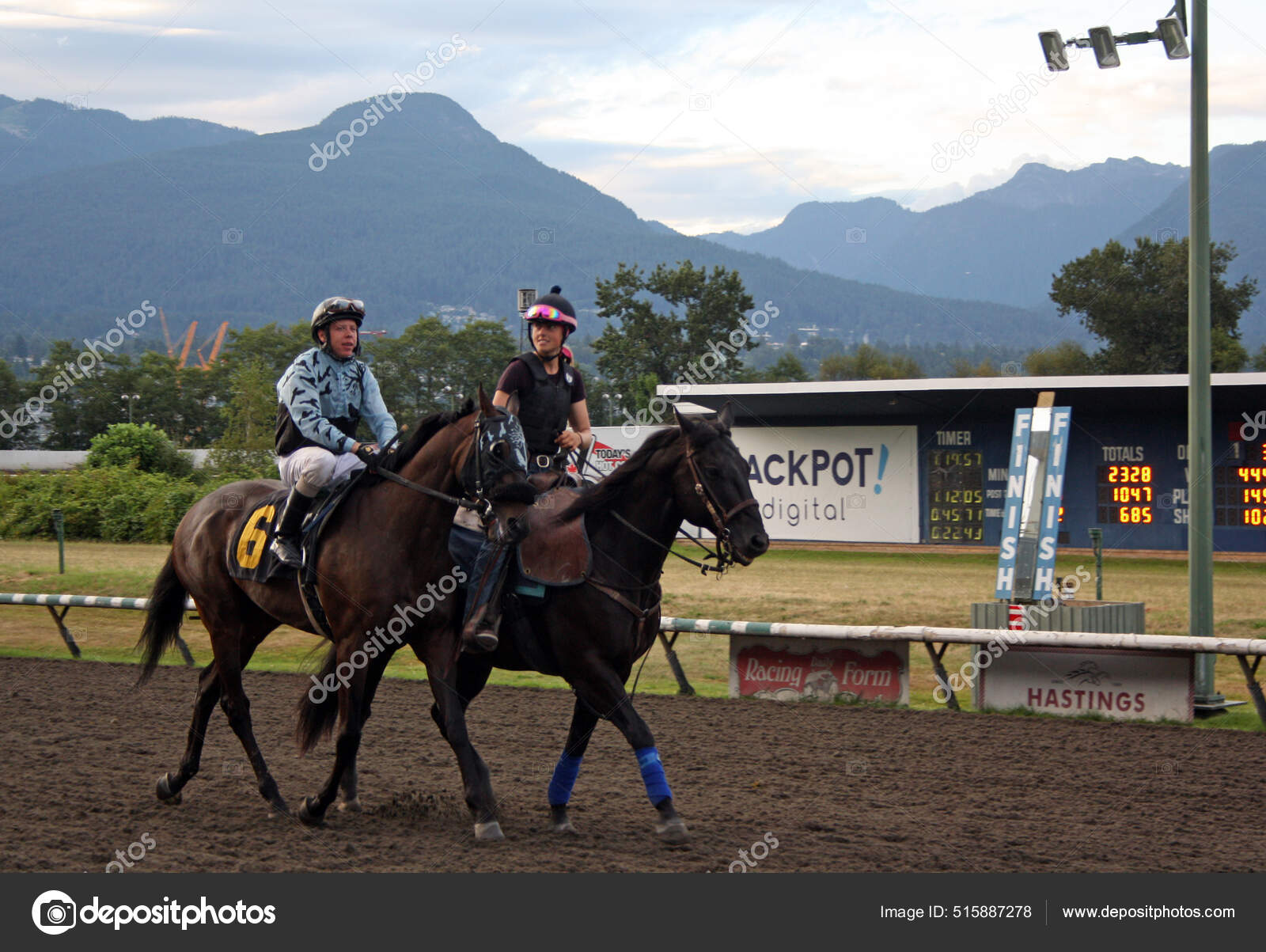Vancouver Canada Jul 2021 Shot Man Woman Horses Famous Hastings — Stock ...