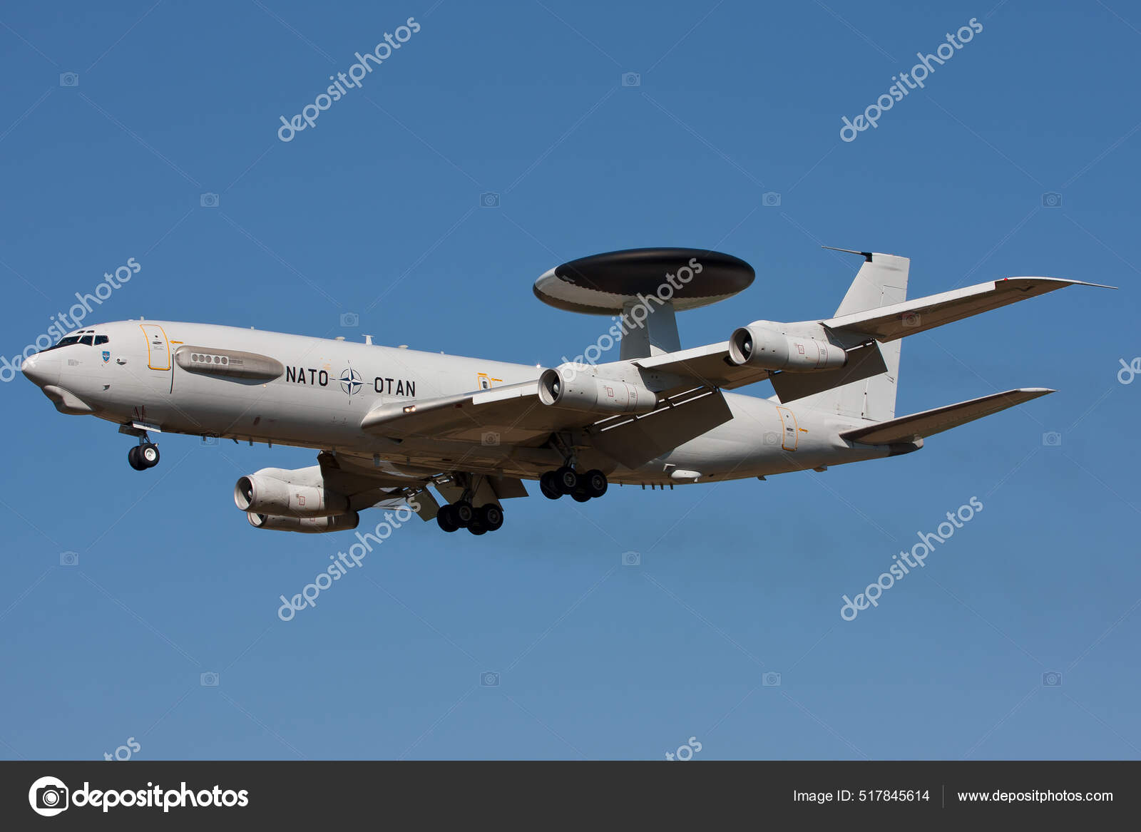 Nato Awacs Surveillance Aircraft Final Landing Geilenkirchen — Stock ...