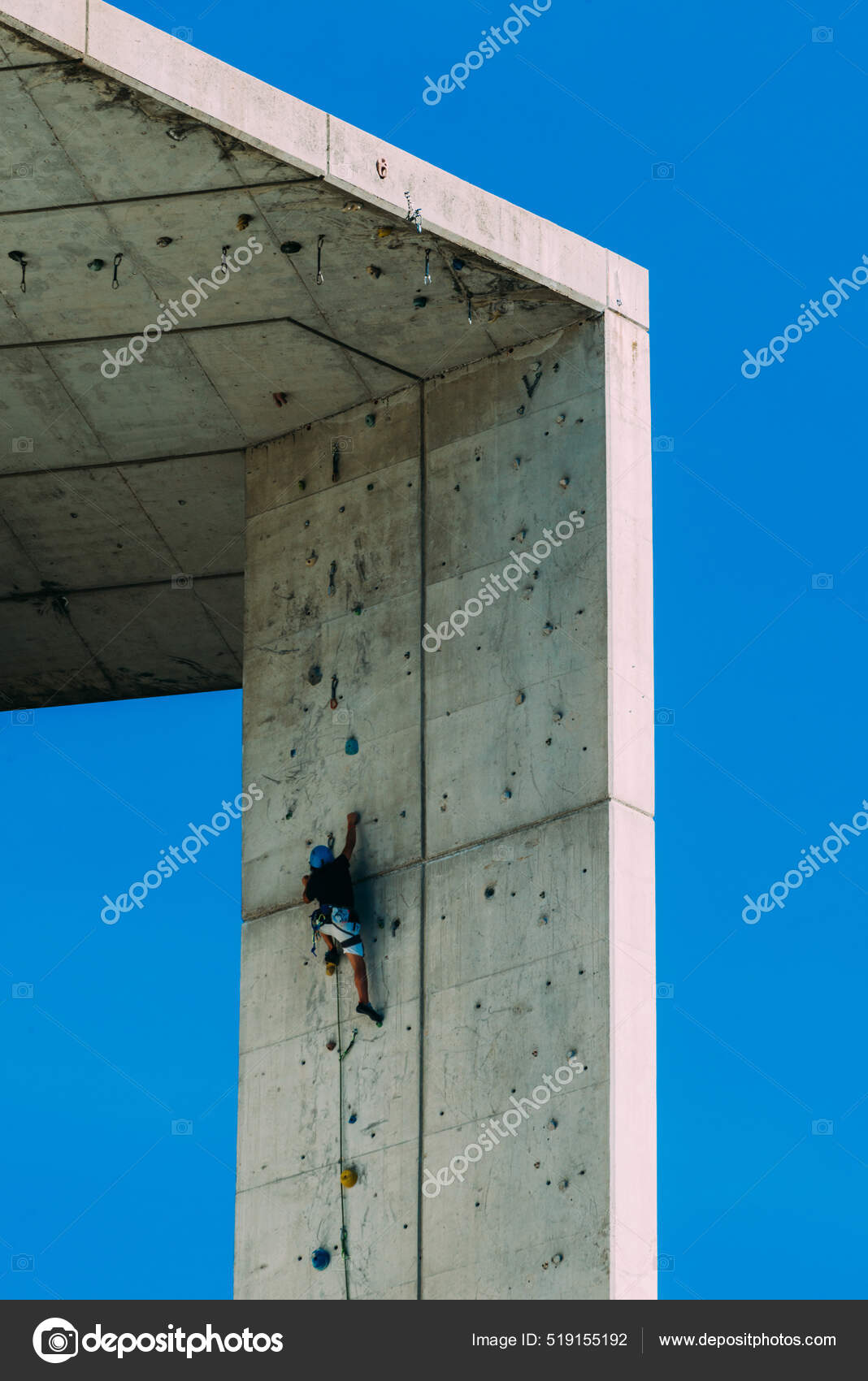 Man Helmet Climbing Building Climbing Holds — Stock Photo © Wirestock ...