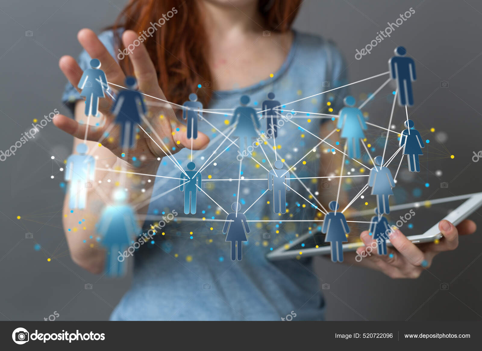 Male's Hand Pointing Illustrated Organization Chart Team Concept Stock ...