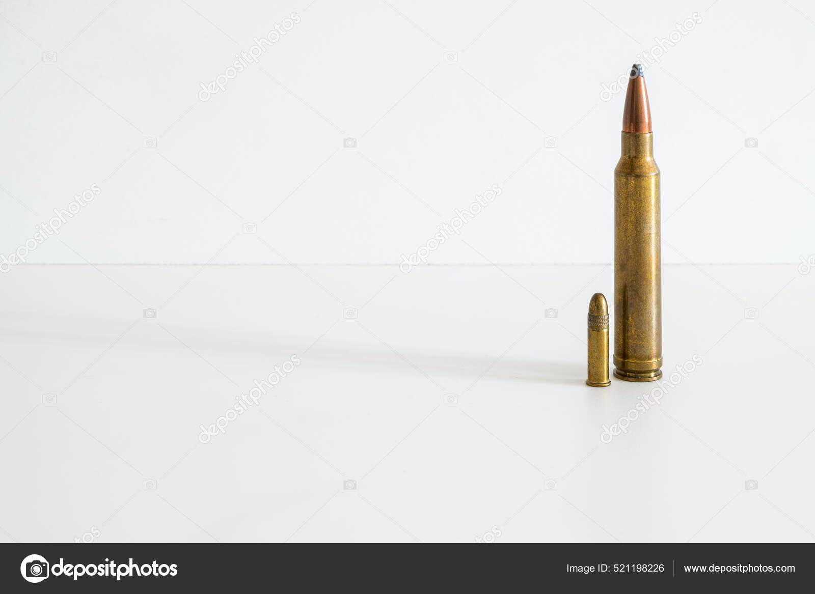 Different Type Bullets Isolated White Background Two Bullets Stock ...