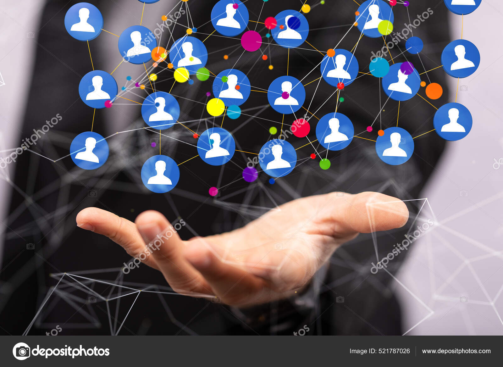 Rendering Digital Human Icons Hand Pointing Background Digital Business ...