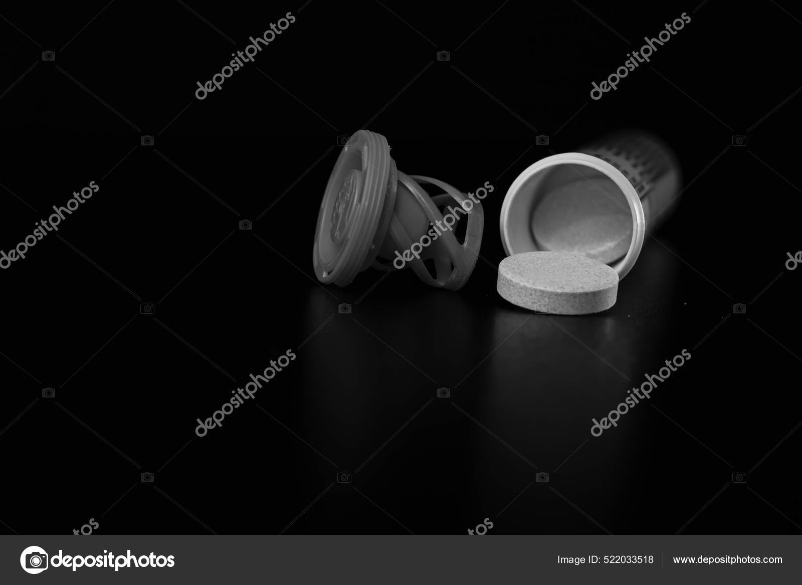 Selective Focus Shot Multivitamins Effervescent Tablets Isolated Black ...