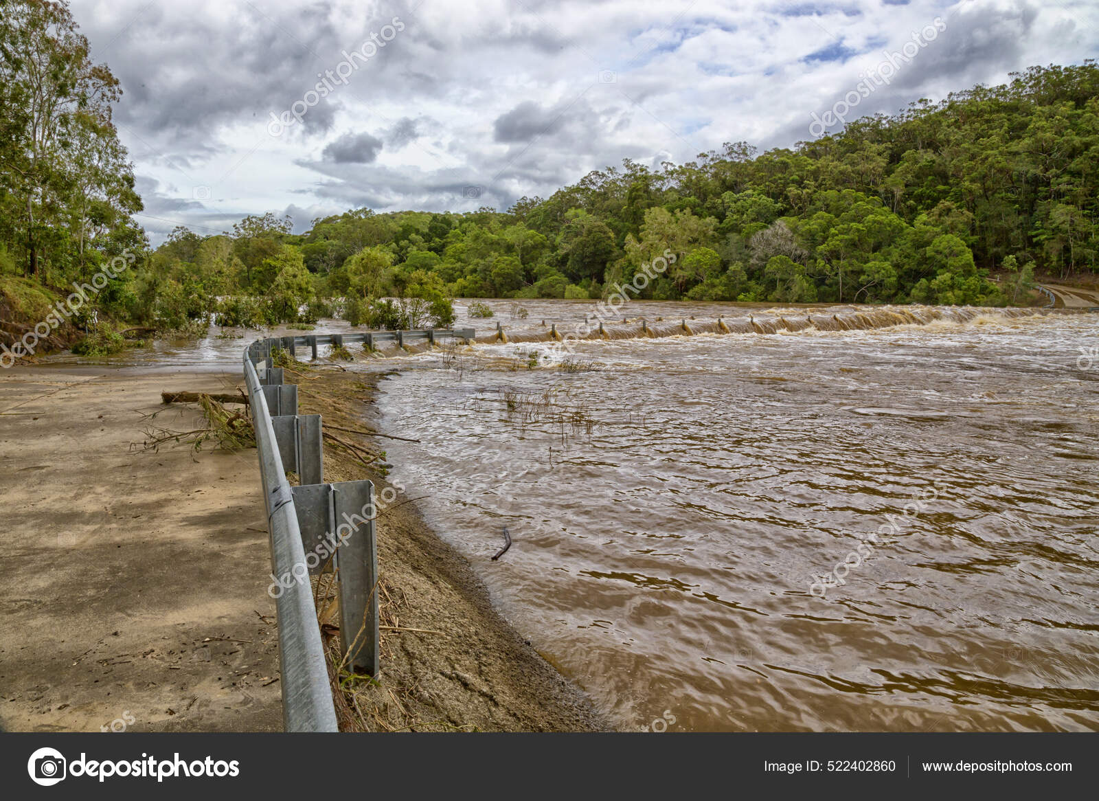 Flooded Road Bridge Kuranda Tropical North Queensland Australia Stock ...
