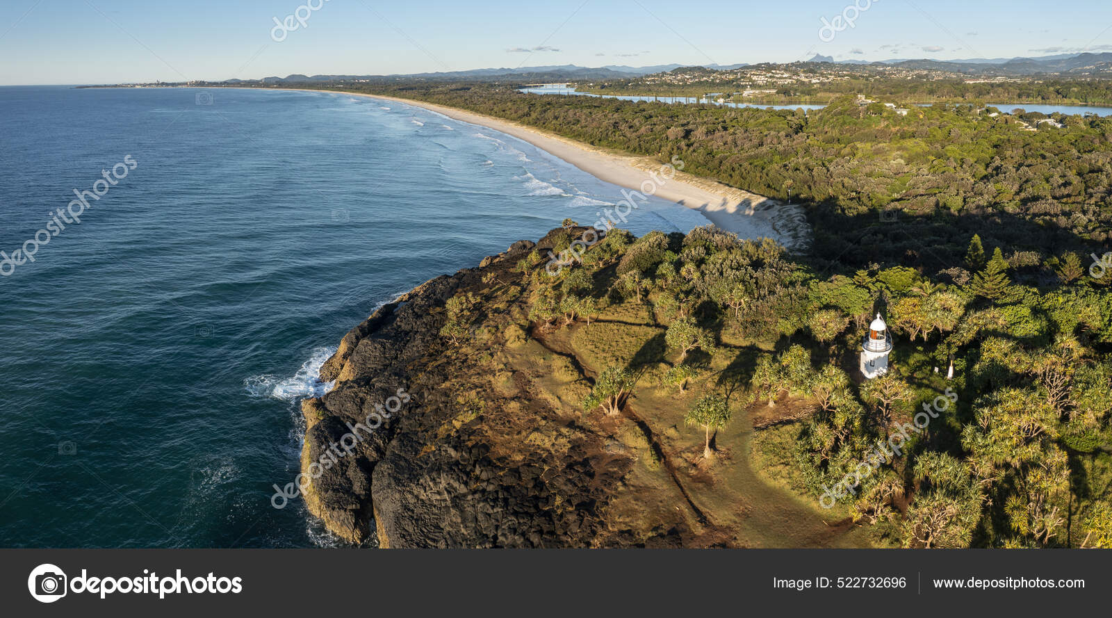 Aerial View Fingal Head Lighthouse Tweed Heads Northern New South Stock ...