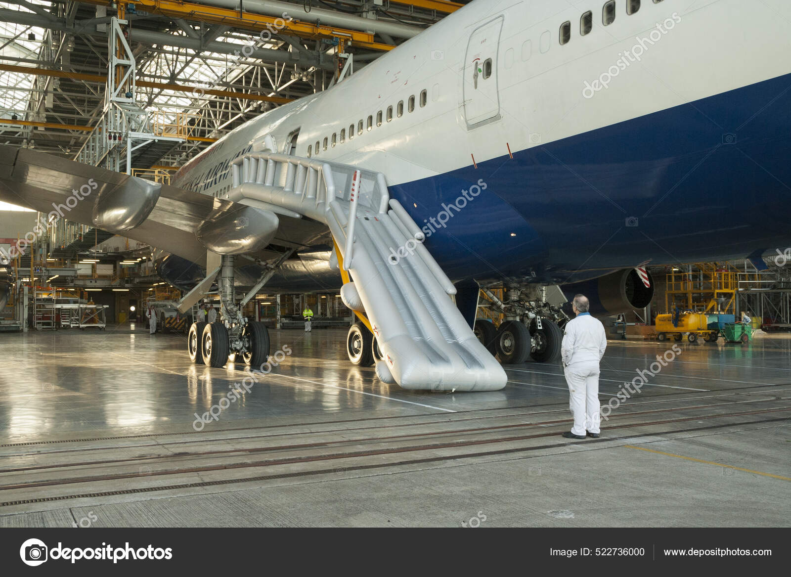 Airplane Escape Slide Deployment Test Overwing Door — Stock Editorial ...